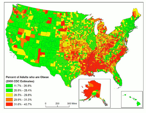 Maps Show Striking Link Between Car Commuting and Obesity — Streetsblog USA