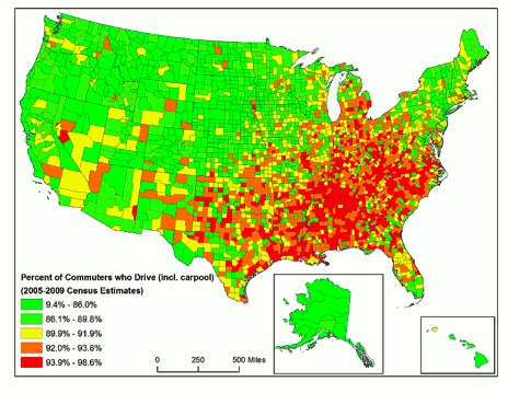 Maps Show Striking Link Between Car Commuting and Obesity — Streetsblog USA